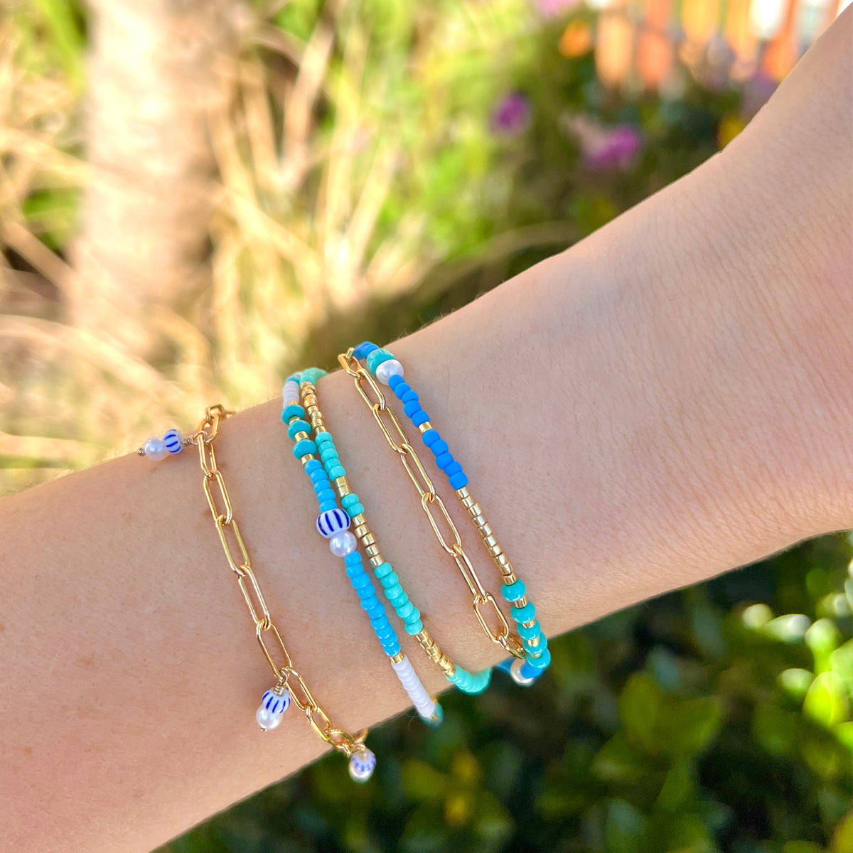 Beaded Bracelet - Aqua – Lily & Kate Jewellery